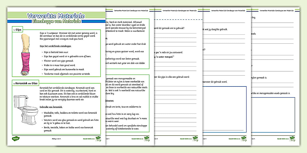 Eienskappe van Materiale: Verwerkte Materiale Aktiwiteit