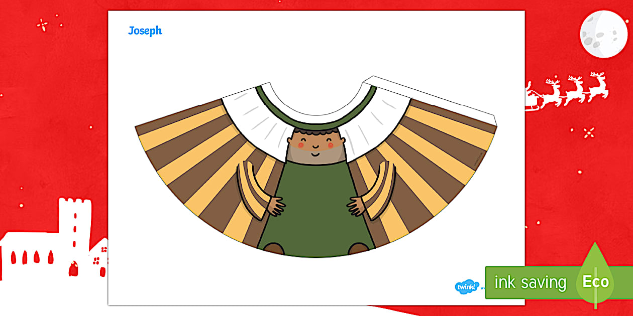 Joseph Nativity Cone Character (teacher made) - Twinkl