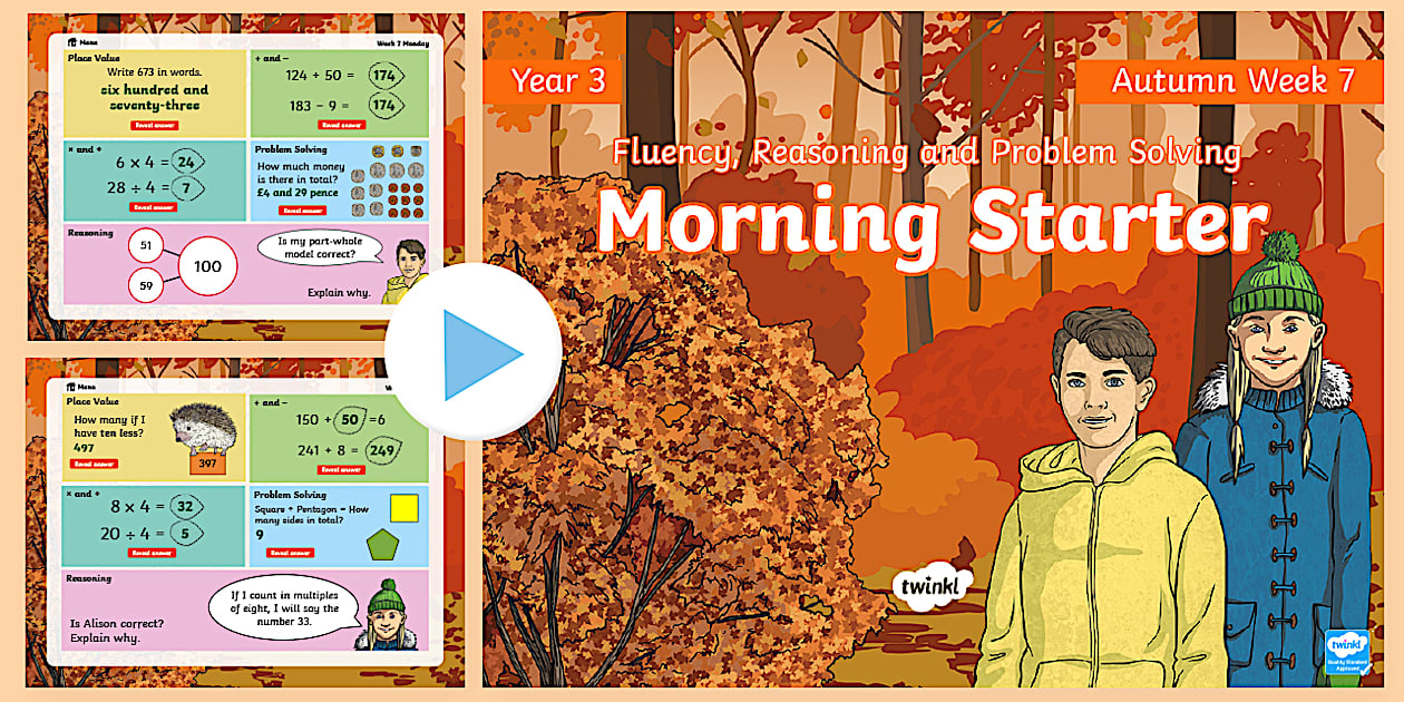 Year 3 Maths Autumn Morning Starter PowerPoint PowerPoint 7
