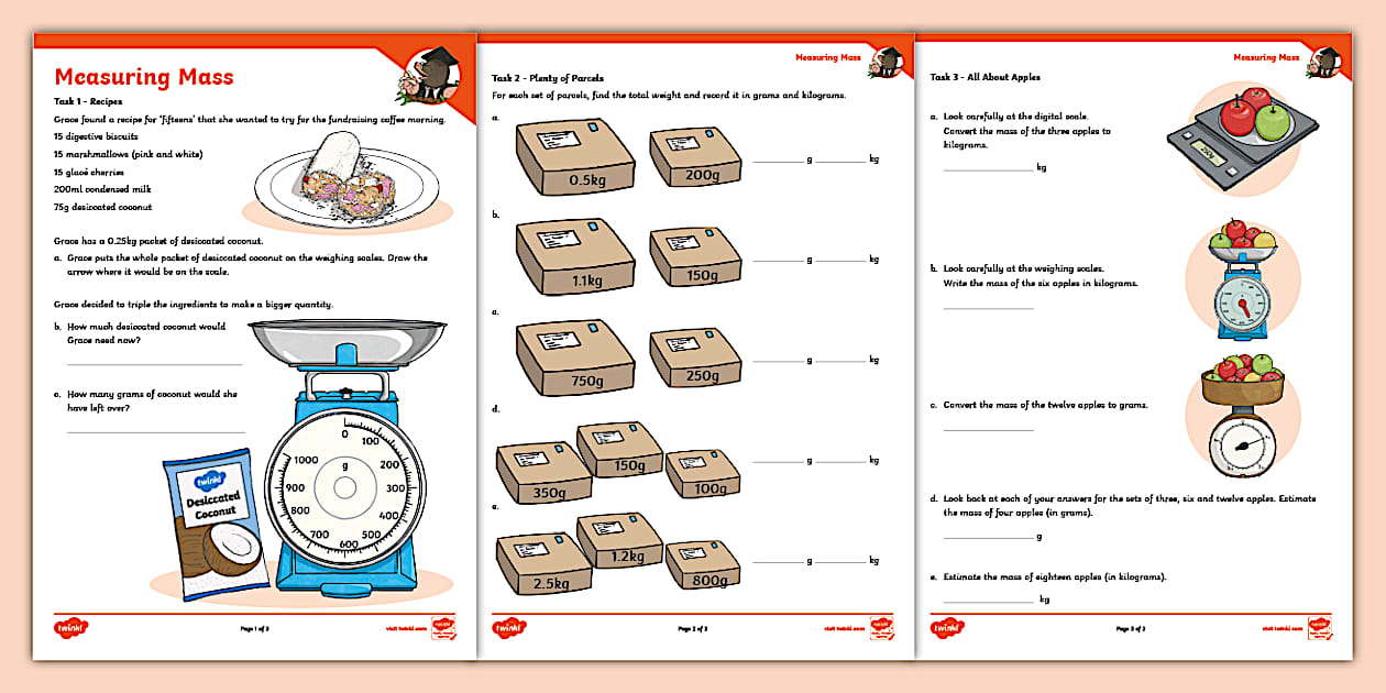 Measuring Mass Activity Sheets (teacher made) - Twinkl