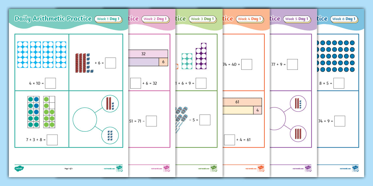 👉 Year 2 Spring 2 Daily Arithmetic Practice Pack - Twinkl