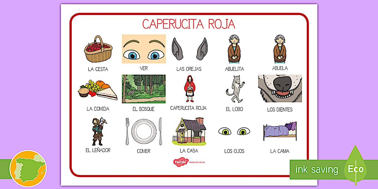 Tapiz de vocabulario: Caperucita Roja - Twinkl