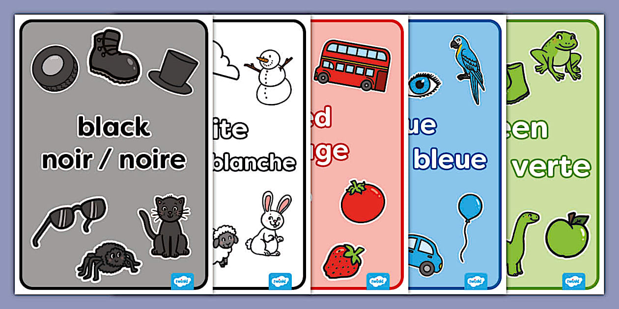 Let's Name the Colours! French/English Display Posters
