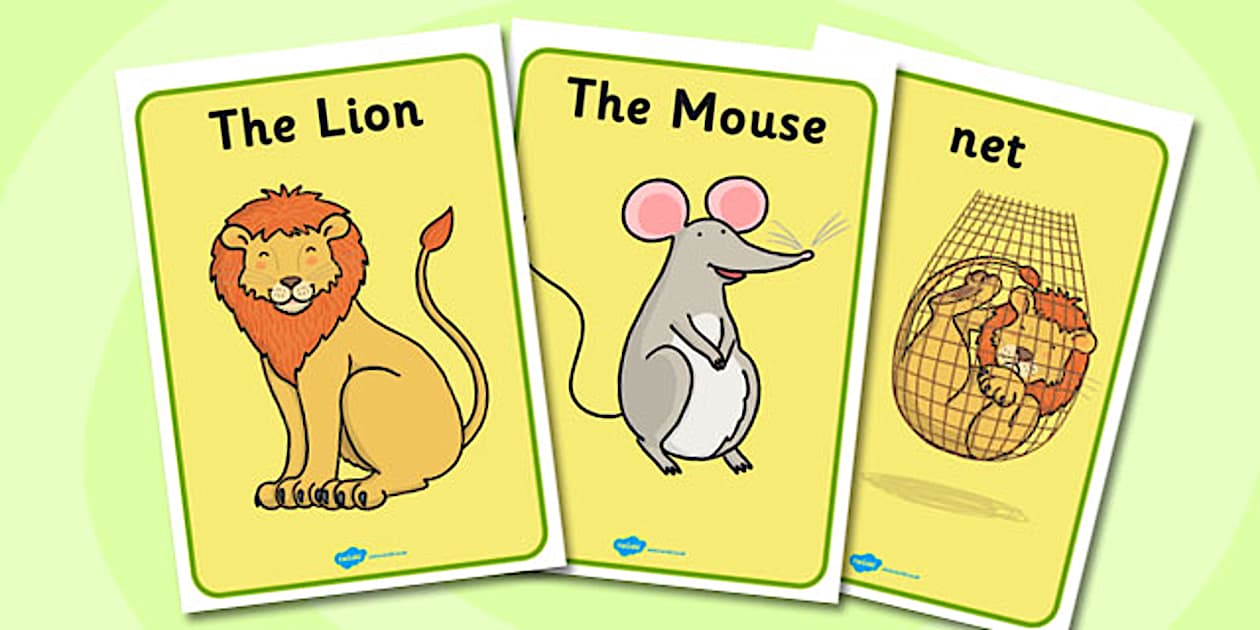 The Lion And The Mouse Display Posters - Twinkl