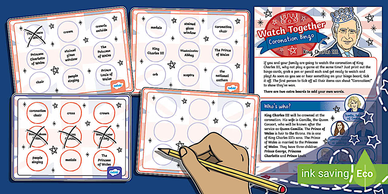 Watch Together: Coronation Bingo Activity (Ages 5 - 7)