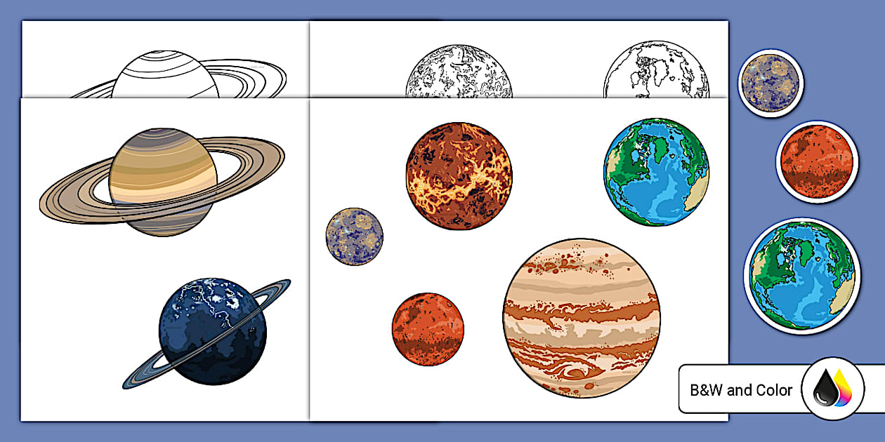 Planet Cutouts (teacher made) - Twinkl