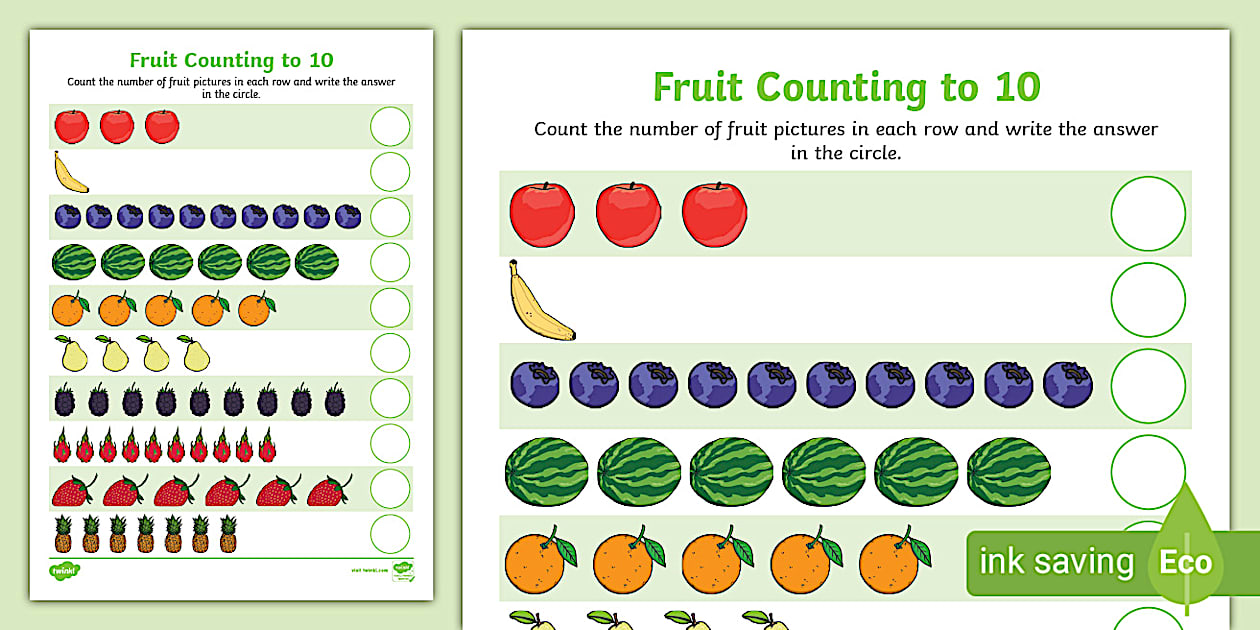 👉 Fruit Counting to 10 Activity (teacher made) - Twinkl