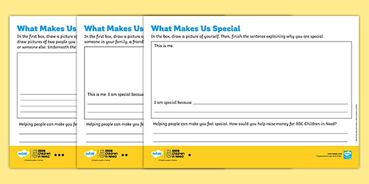 FREE! - BBC Children in Need What Makes Us Special Differentiated ...