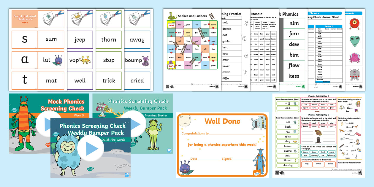 Phonics Screening Survival: Weekly Bumper Pack 5