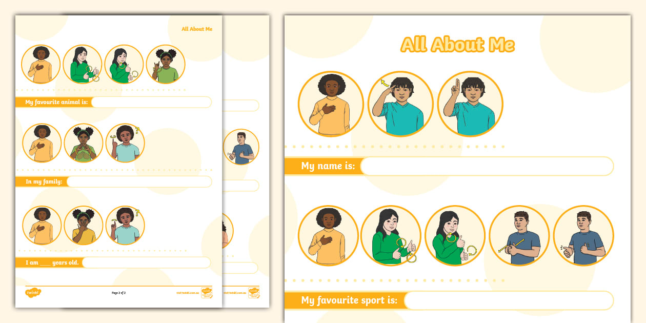 Auslan All About Me (teacher made) - Twinkl