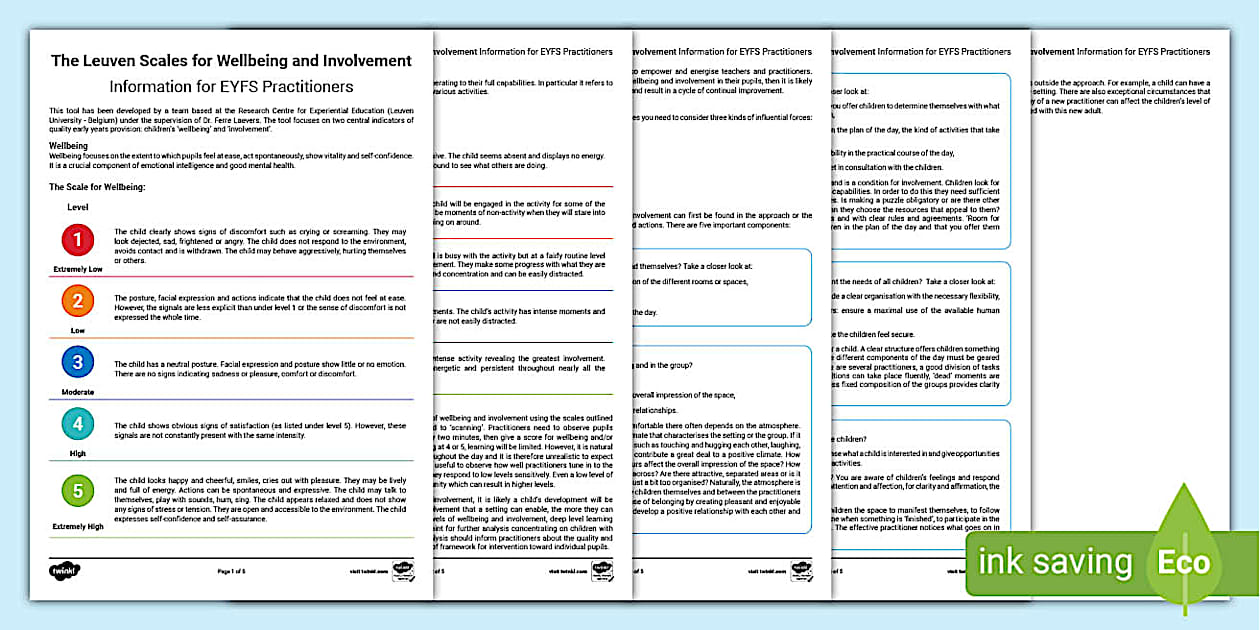 The Leuven Scales for Wellbeing - Early Years Practitioner