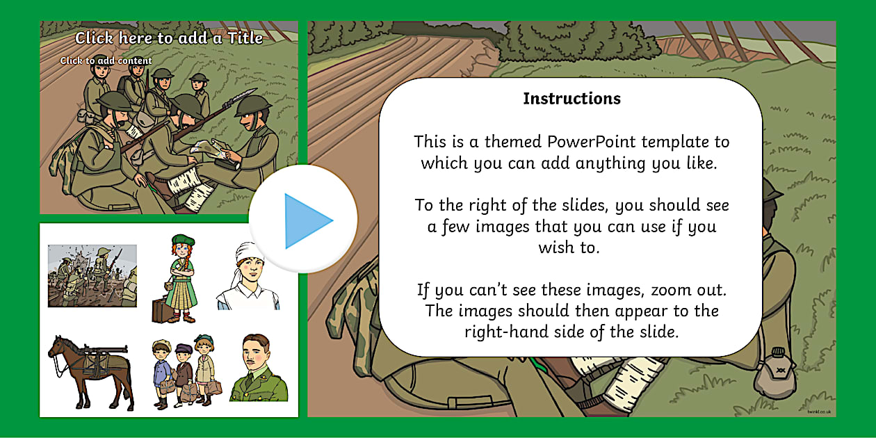 World War 1 PowerPoint Template | Twinkl | KS1 | History