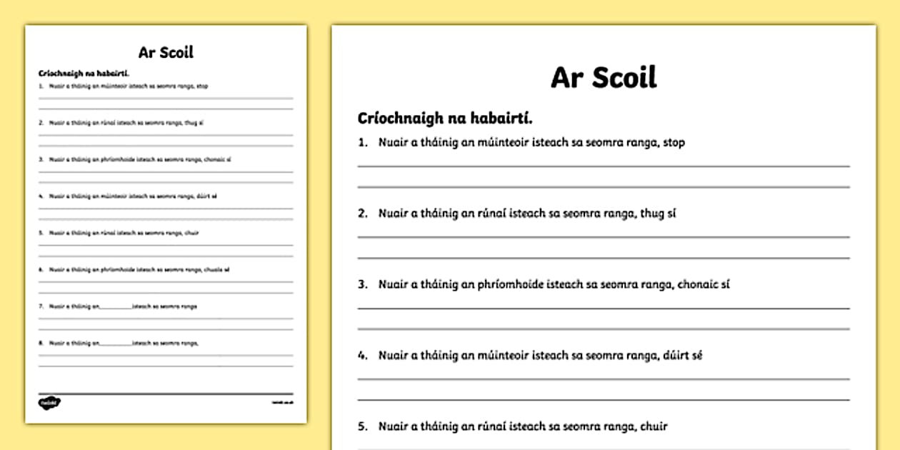 When the Teacher Came In Writing Worksheet - Twinkl