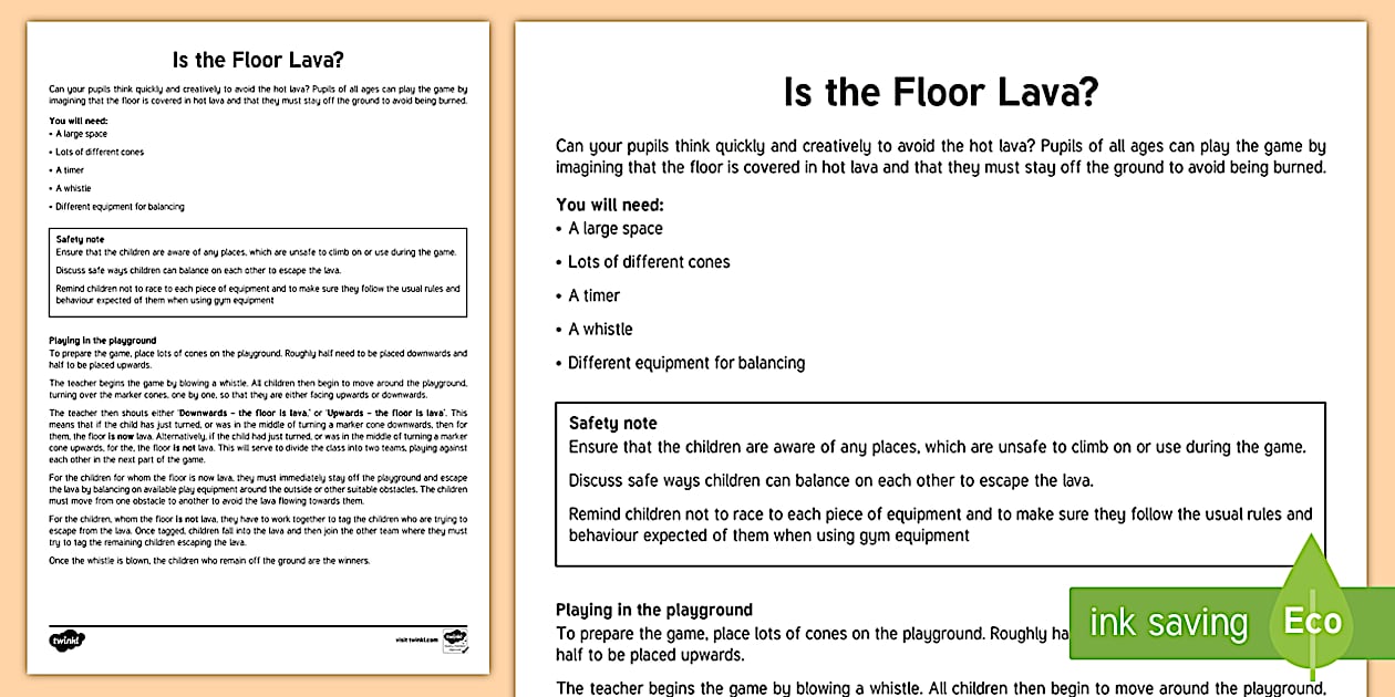 Is the Floor Lava? Game (teacher made) - Twinkl