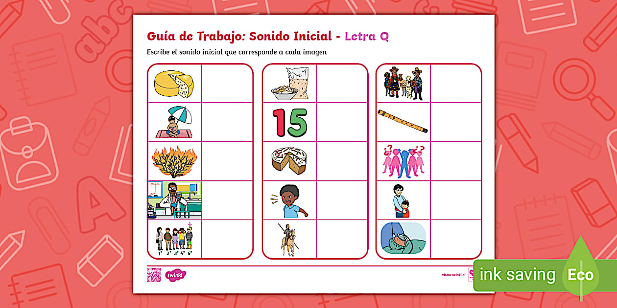 Guía de Trabajo: Sonido Inicial - Letra Q