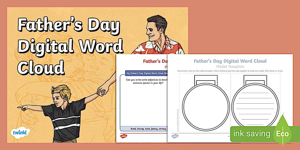 Father's Day Digital Word Cloud Activity Pack - Computing