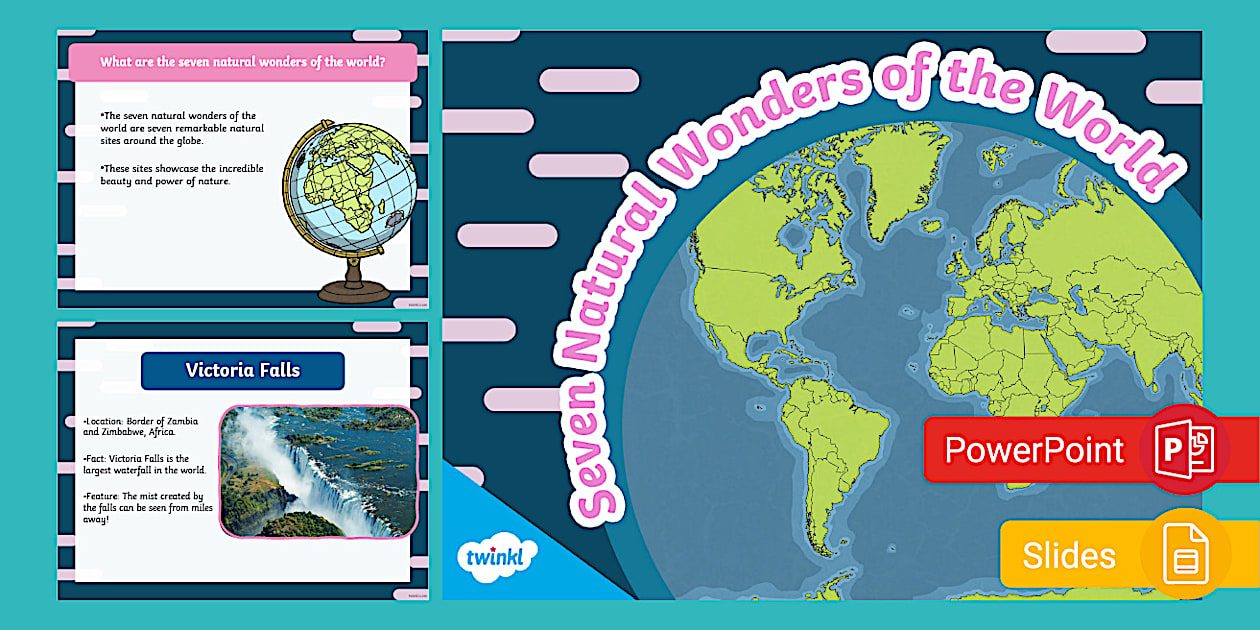Seven Natural Wonders of the World PowerPoint & Google Slides for 3rd-5th