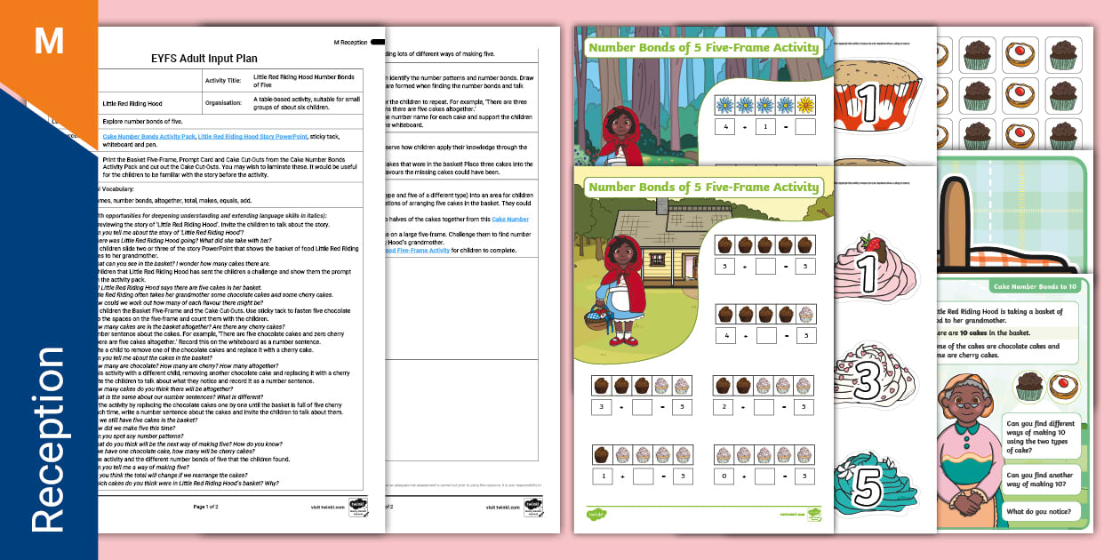 EYFS Little Red Riding Hood Number Bonds to Five Plan & Pack