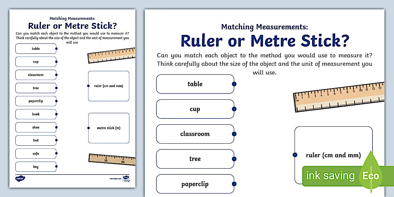 👉 Ruler or Metre Stick Sorting Activity - Twinkl