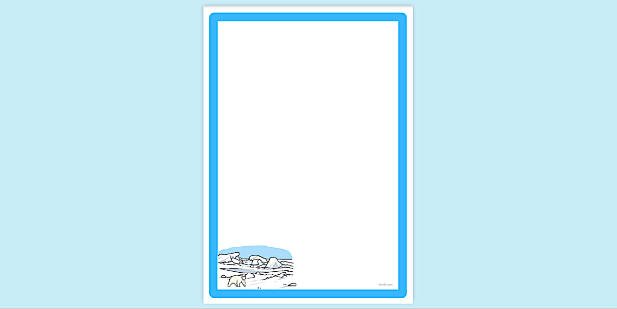 Simple Blank Arctic Page Border | Page Borders | Twinkl