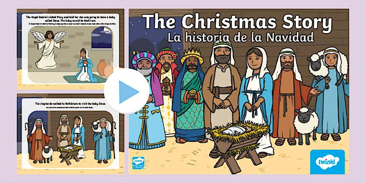 The Nativity Story PowerPoint English/Spanish - Twinkl