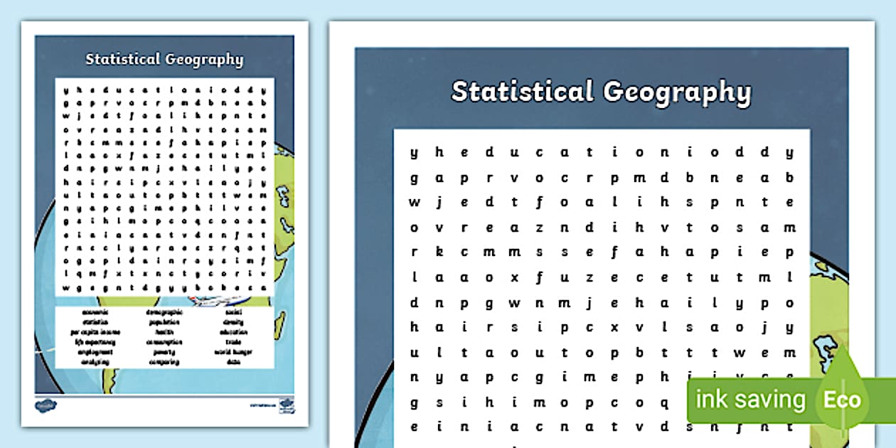 Editable Statistical Geography Word Search (Teacher-Made)