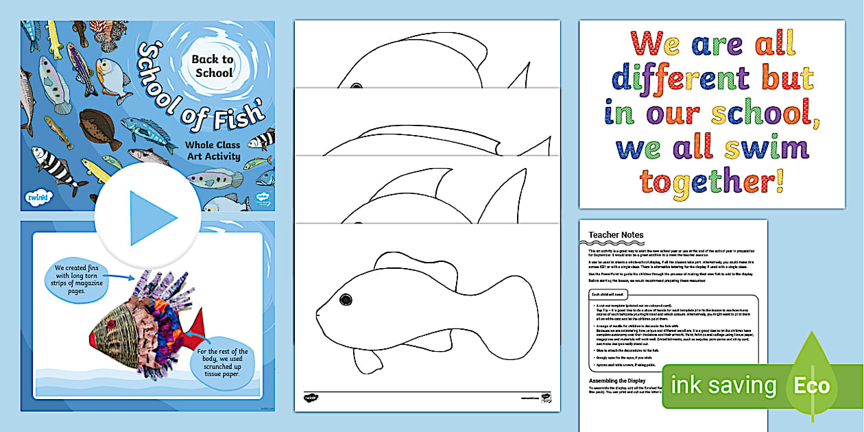 KS1 Transition 'School of Fish' Class Art Activity Pack