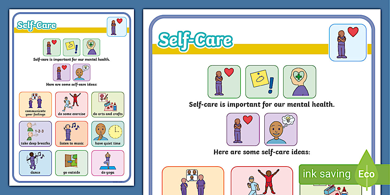 Twinkl Symbols: Self-Care Poster (teacher made) - Twinkl