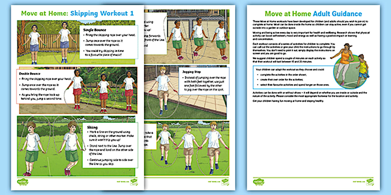 FREE! - How to Exercise At Home: Skipping 1 Workout - Twinkl