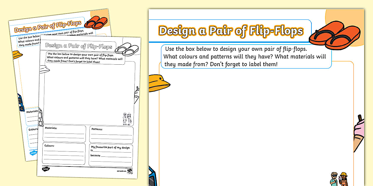 Design a Pair of Flip-Flops Worksheet (teacher made)