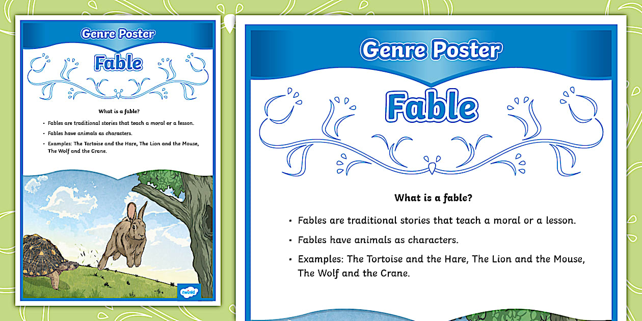 Genre Poster: Fables (teacher made) - Twinkl