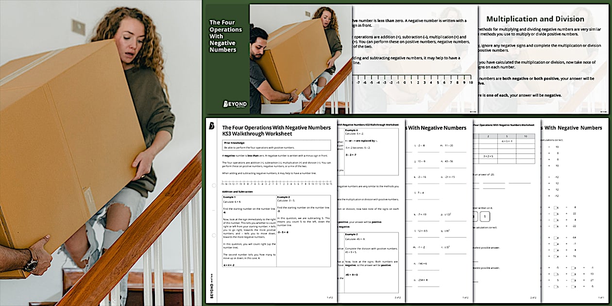 👉 The 4 Operations with Negative Numbers Ks3 Resource Pack