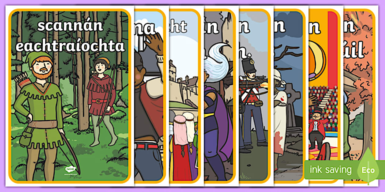 Film Genres Display Posters Gaeilge