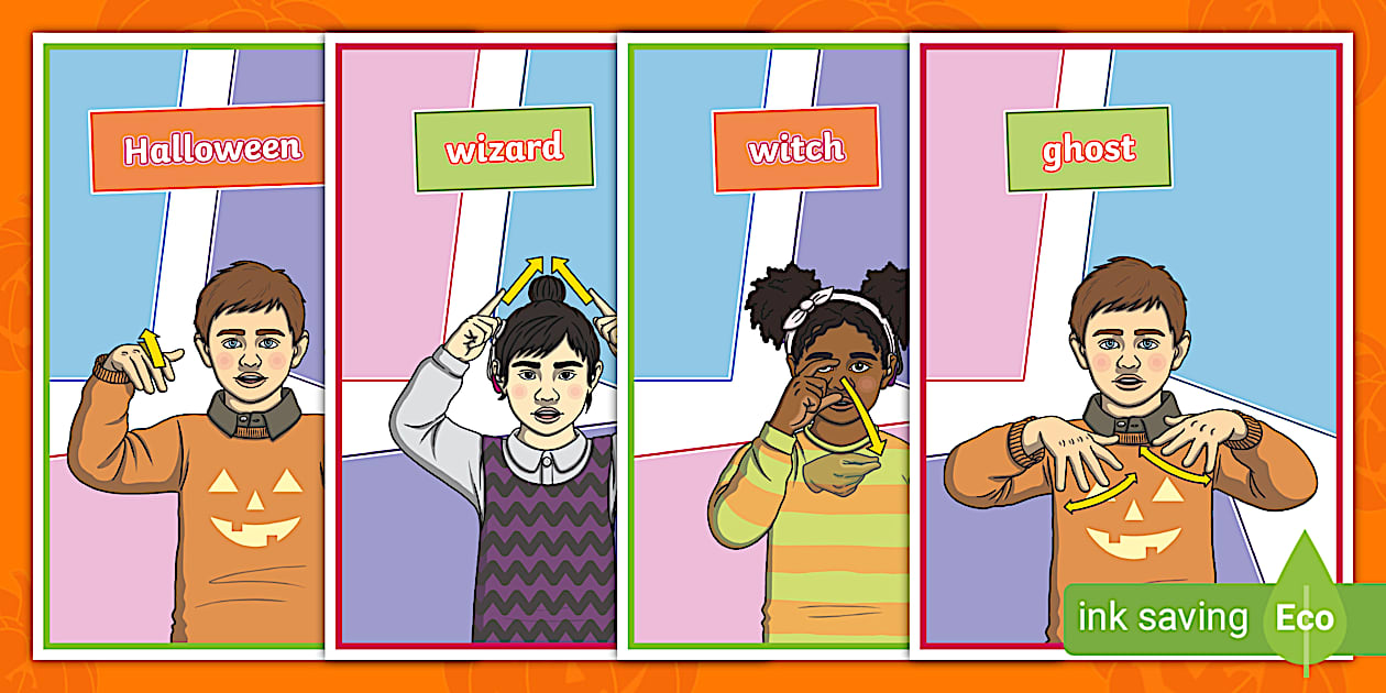 BSL Halloween Display Posters (Teacher-Made) - Twinkl