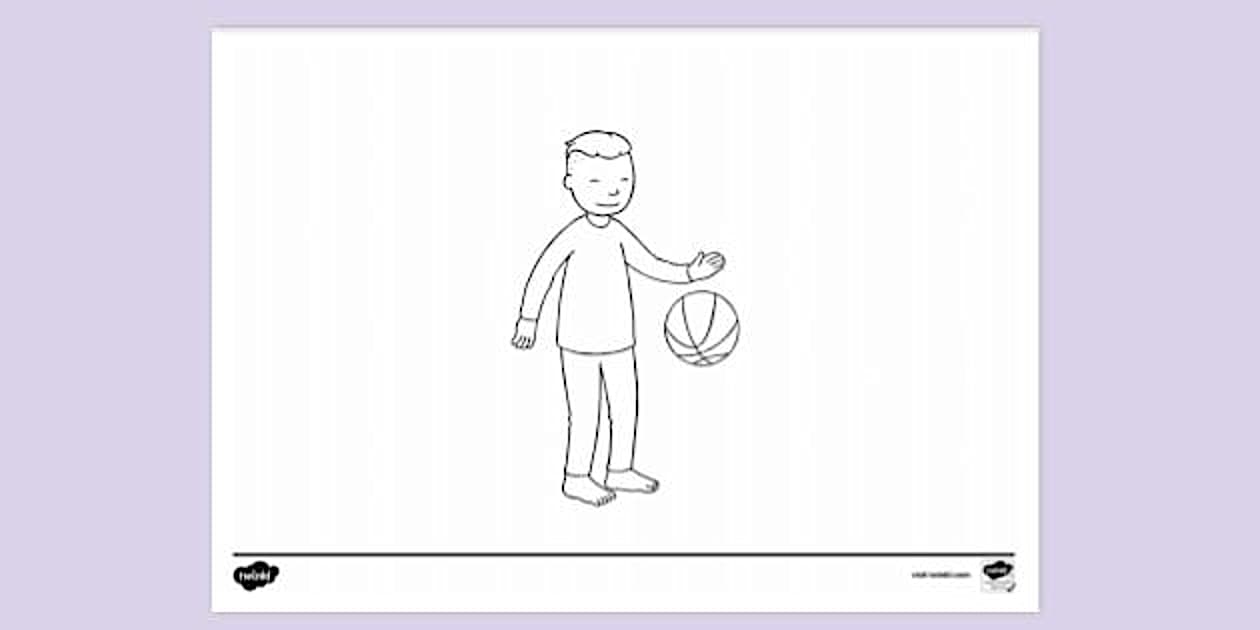 Child Bouncing A Ball | KS1 Colouring Sheets | Twinkl