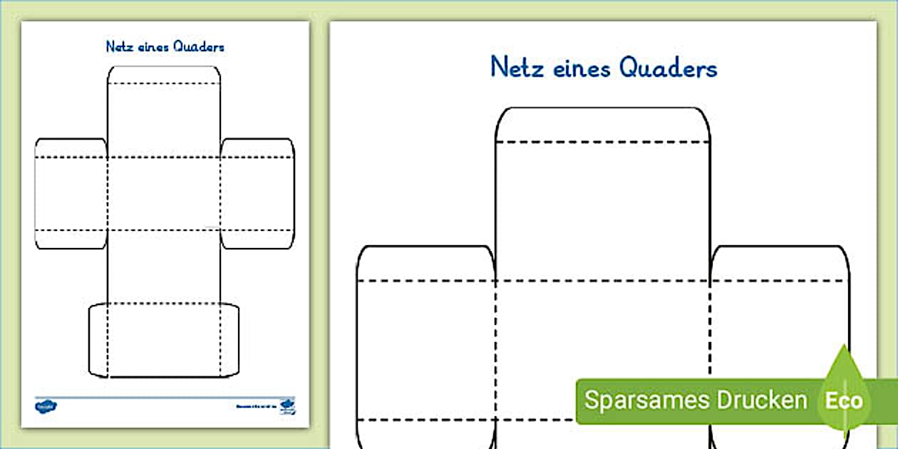 Netz eines Quaders (teacher made) - Twinkl