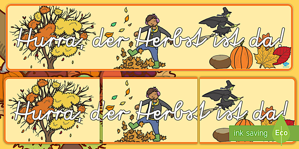 Hurra der Herbst ist da! Banner für die Klassenraumgestaltung