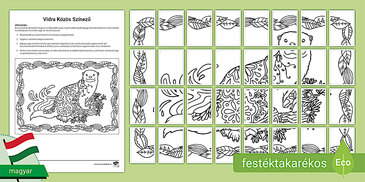 Vidra Óriásszínező - Nyomtatható Közös Színező Gyerekeknek