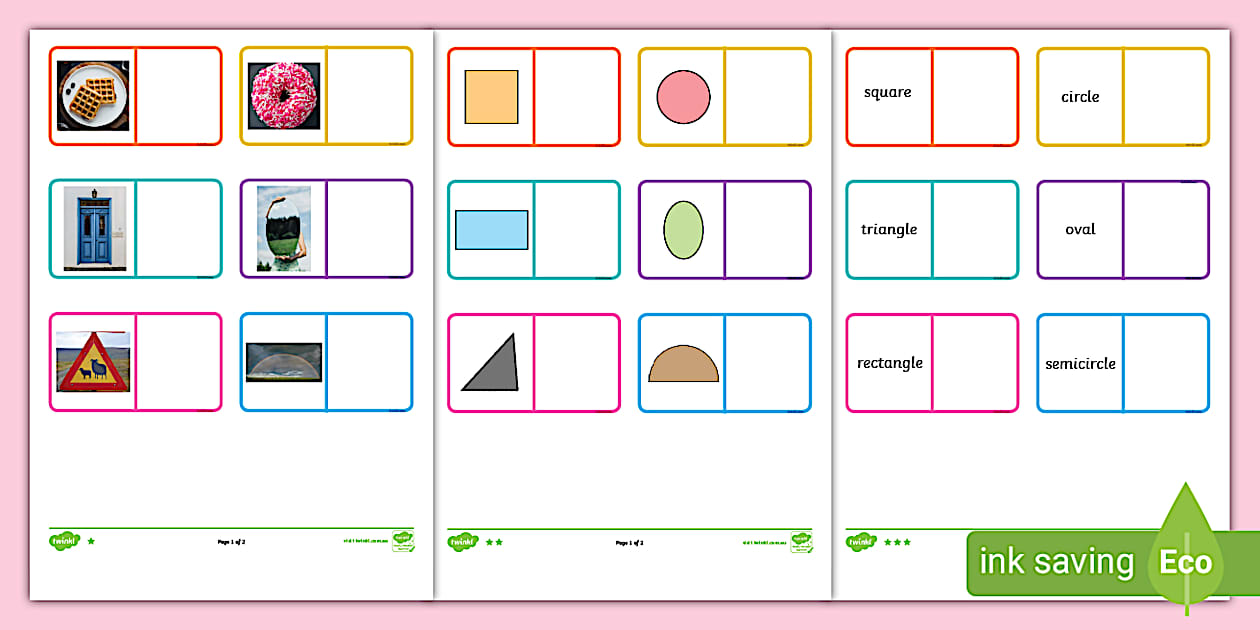 2D Shapes Differentiated Matching Activity (Lehrer gemacht)