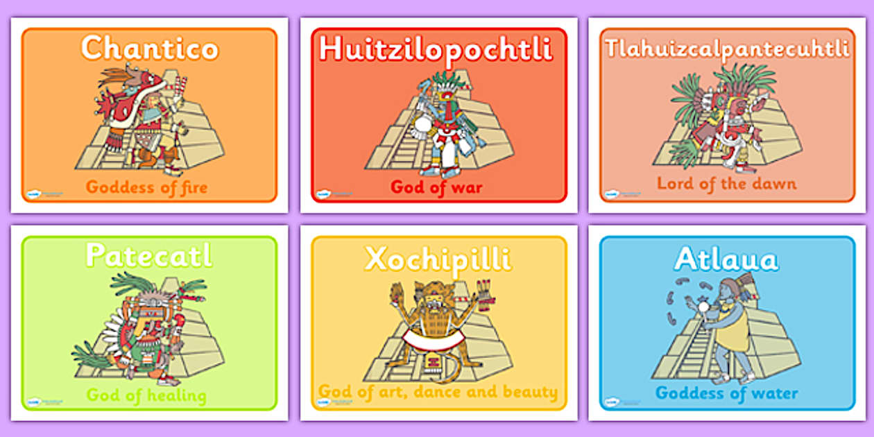 Aztec God Group Display Posters - Twinkl