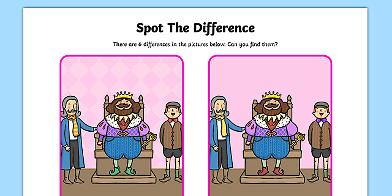 The Emperors New Clothes Spot the Difference Activity - clothes