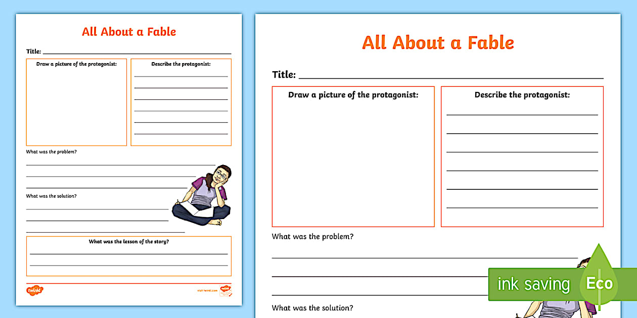 Editable All About a Fable Analysis Activity Worksheet