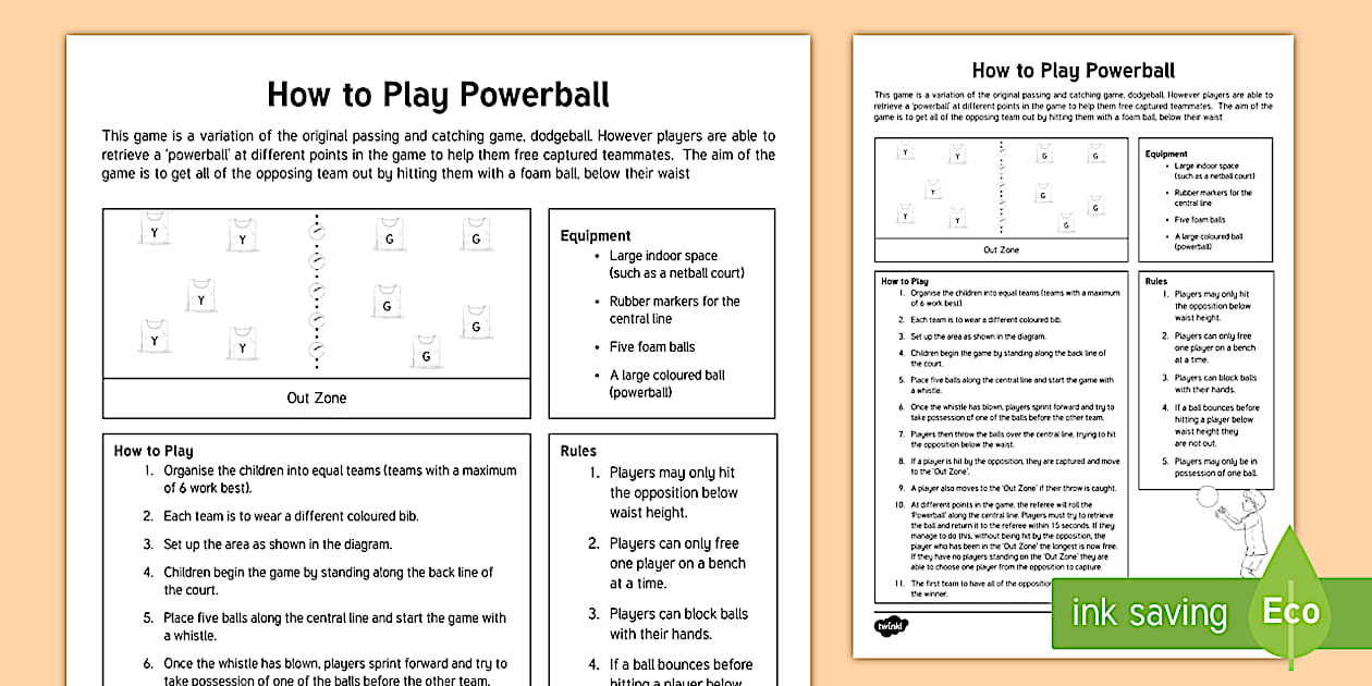 How to Play Powerball Adult Guidance (teacher made) - Twinkl