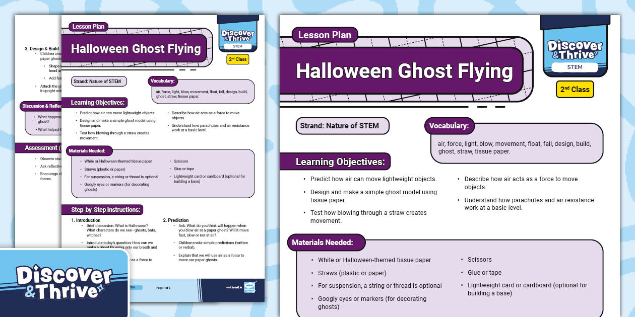 STEM (Nature of STEM) Halloween Lesson Plan (2nd Class)