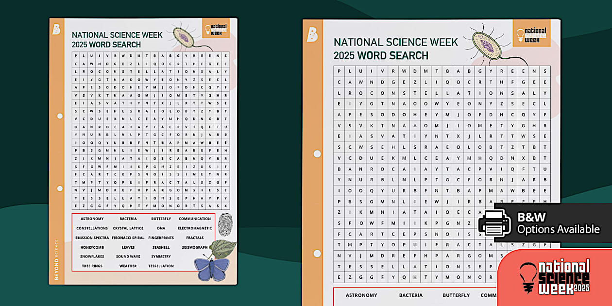 National Science Week 2025 Word Search (professor feito)