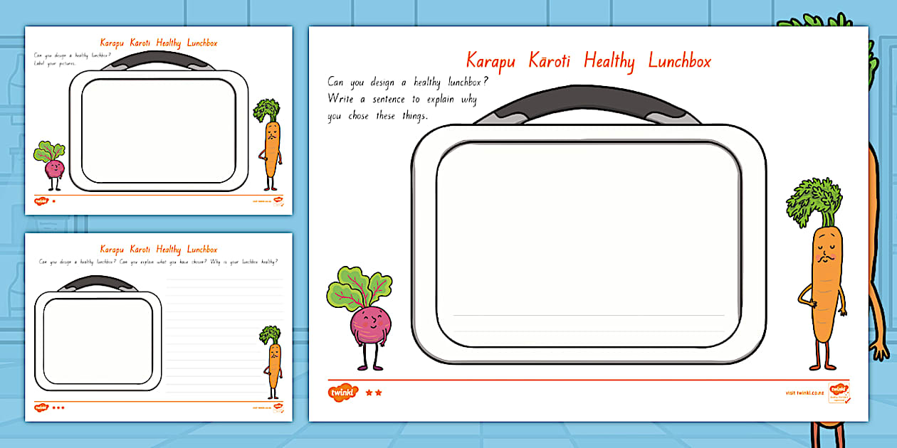 Black and White Carrot Club/Karapu Kāroti Healthy Lunchbox Differentiated