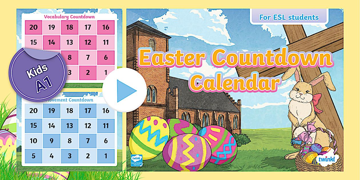 Easter Countdown Activities for ESL [Kids, A1] - Twinkl