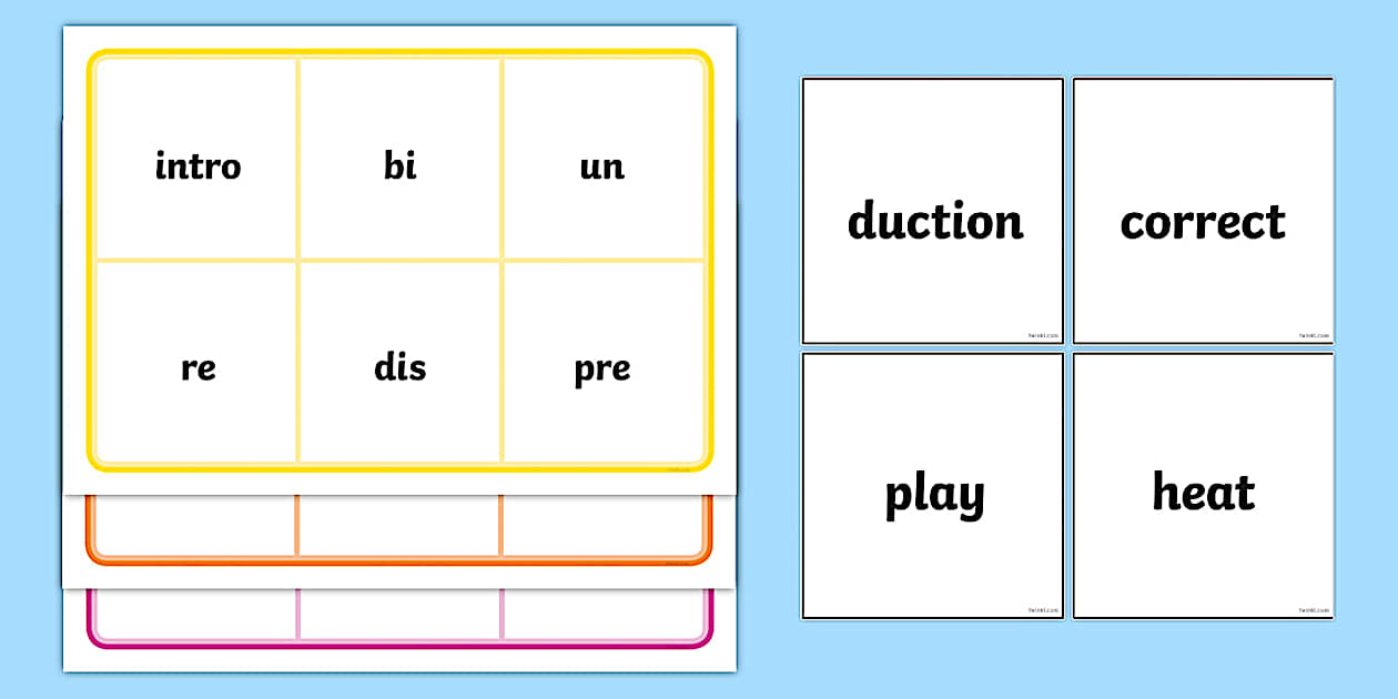 Cursive Prefix Bingo (teacher made) - Twinkl