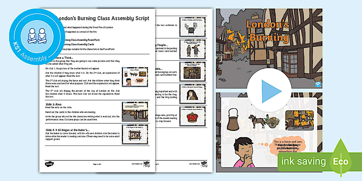 KS1 London's Burning Class Assembly Pack - Twinkl