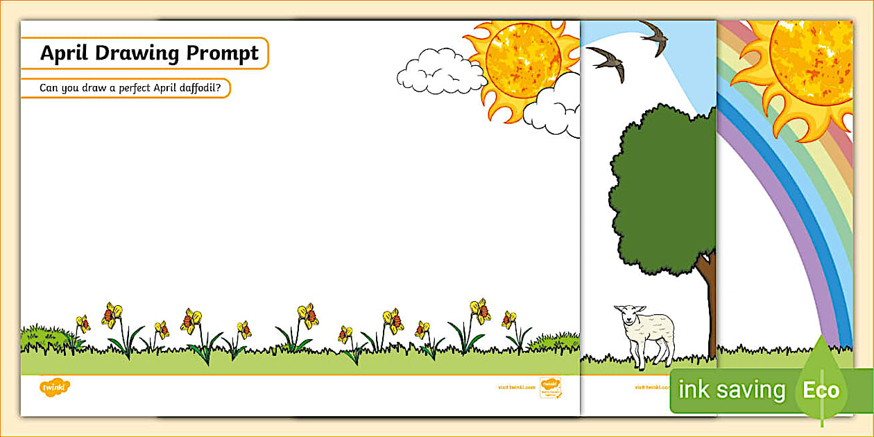 April Drawing Prompts (teacher made) - Twinkl